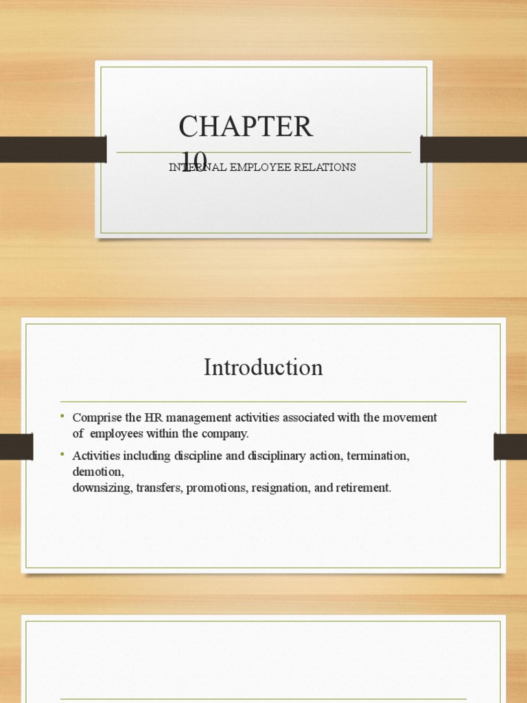 CHP 10 - Internal Employee Relations | PDF | Layoff | Disciplines