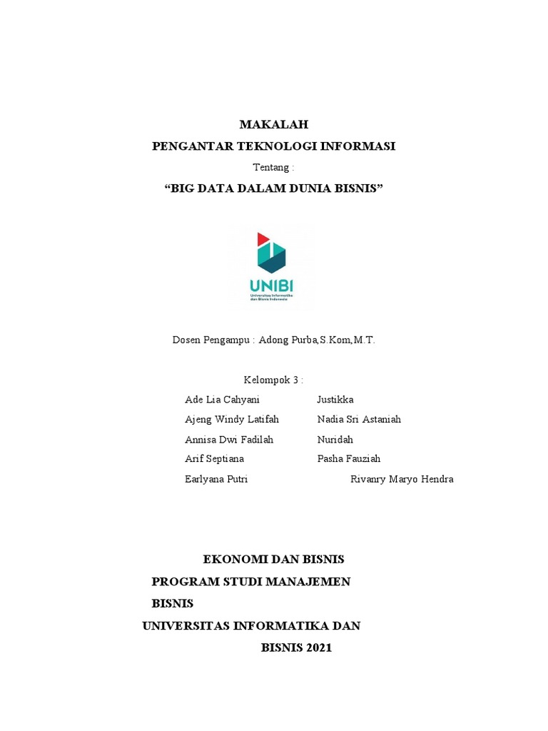 Makalah Big Data - Compress | PDF | Karier & Perkembangan | Bisnis