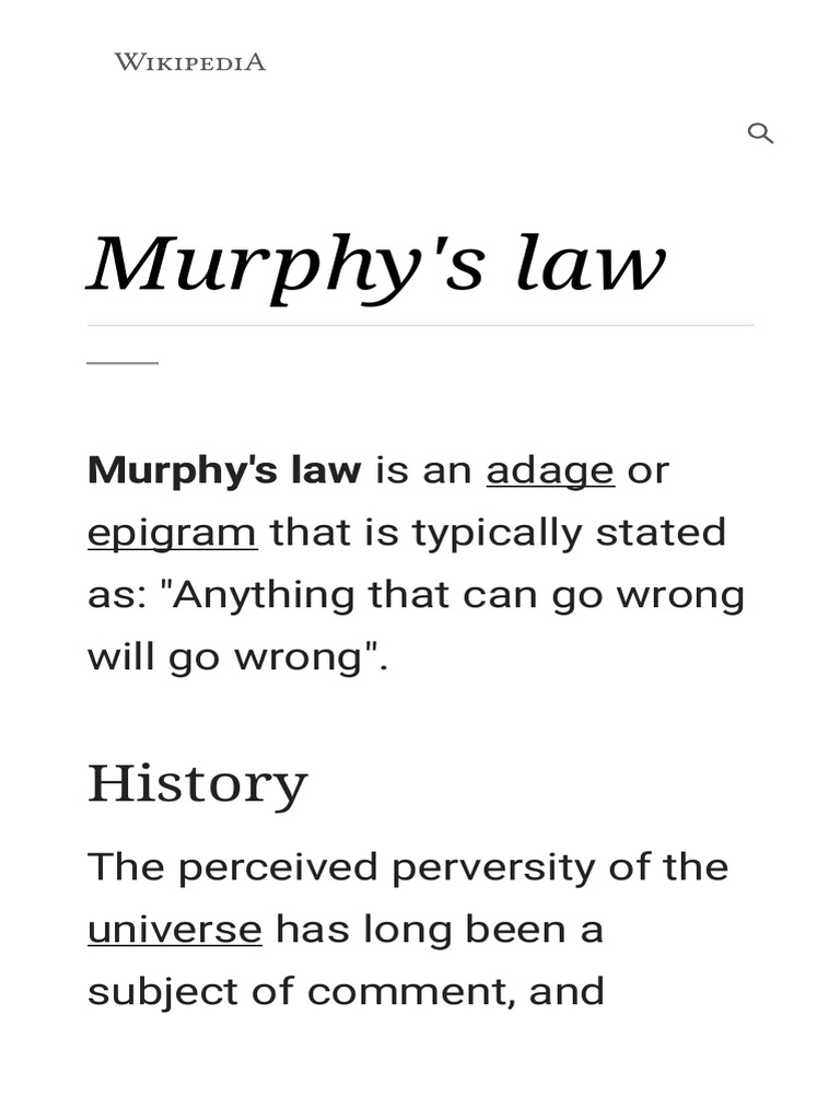 Understanding Murphy's Law Origins | PDF | Young Adult