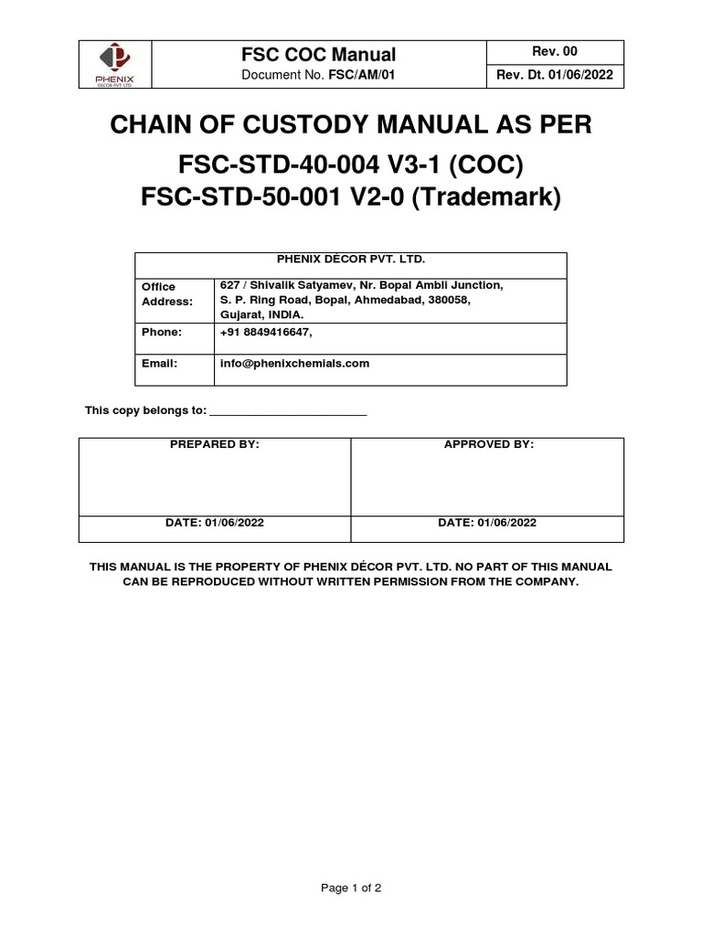 FSC-AM-01 FSC Manual Rev. 00 | PDF | Forest Stewardship Council ...