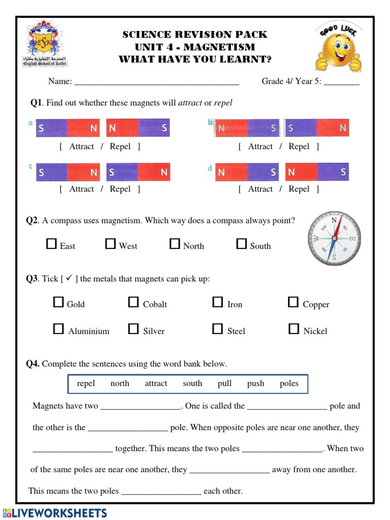 Science Revision Pack Unit 4 - Magnetism What Have YOU Learnt? | PDF ...