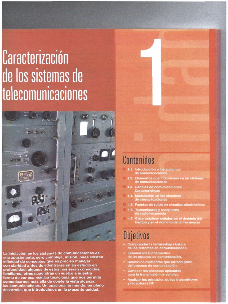 Tema 1 - LIBRO CARACTERIZACIÓN DE LOS SISTEMAS DE TELECOMUNICACIONES | PDF | Radio | Señal analoga