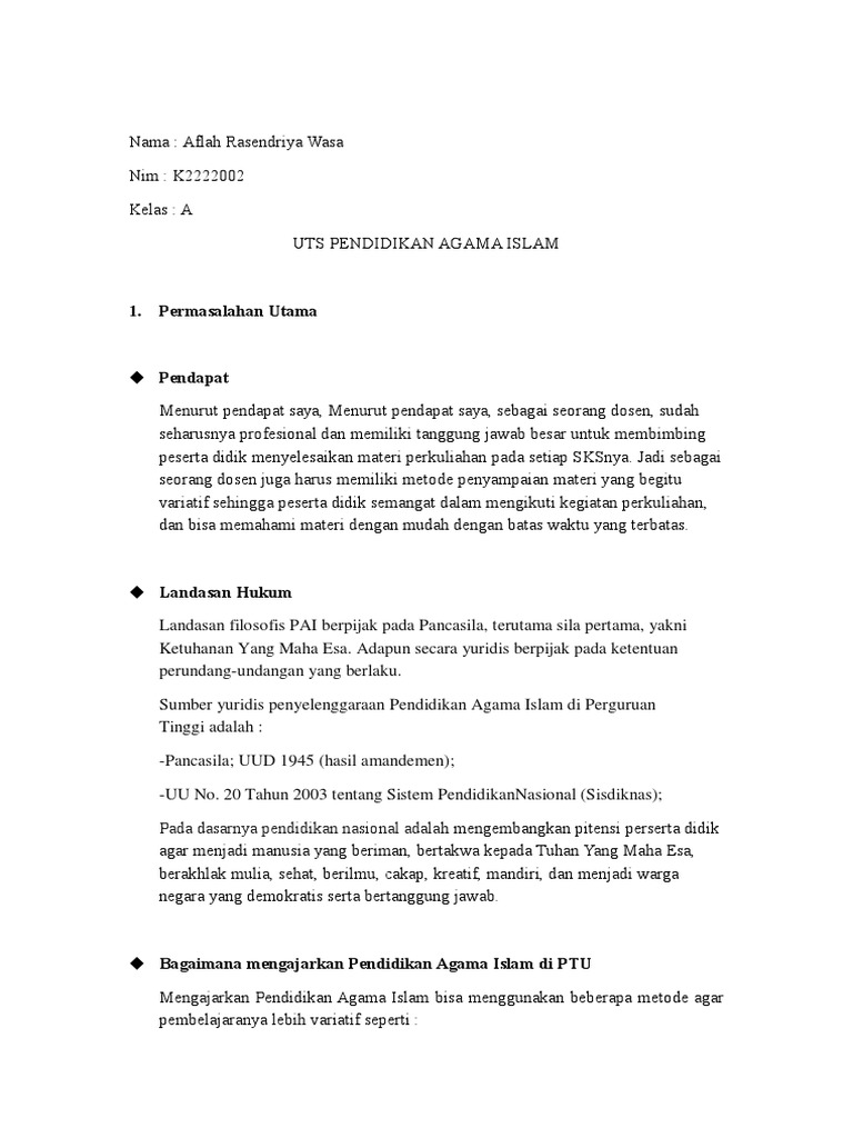 Aflah Rasendriya Wasa - K2222002 - A - Uts Pai | PDF Aflah Rasendriya Wasa - K2222002 - A - Uts Pai | PDF