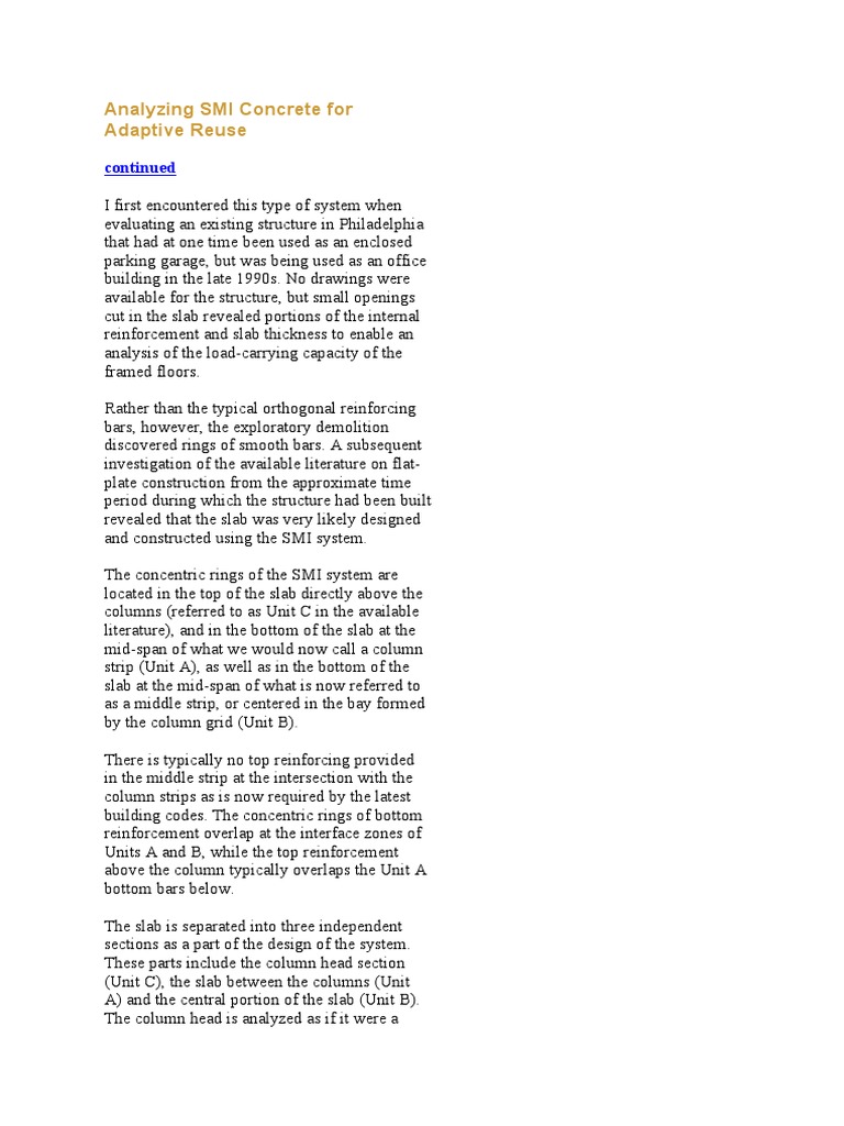 Smi Flat Slab Pdf Stress Mechanics Bending