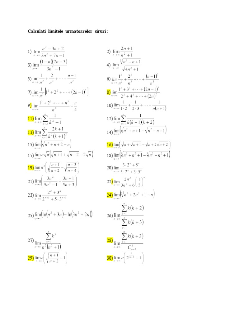 Limite de Siruri (I) | PDF