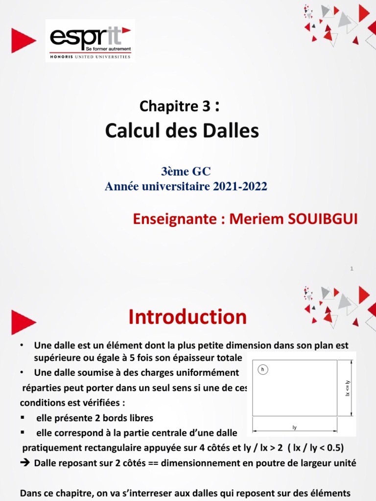 Cours Calcul Des Dalles | PDF | Flexion (matériau) | Élasticité (Physique)