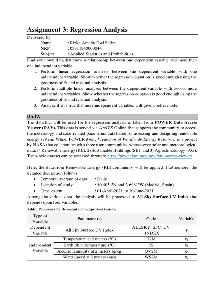 Linear Regression Assignment Pdf