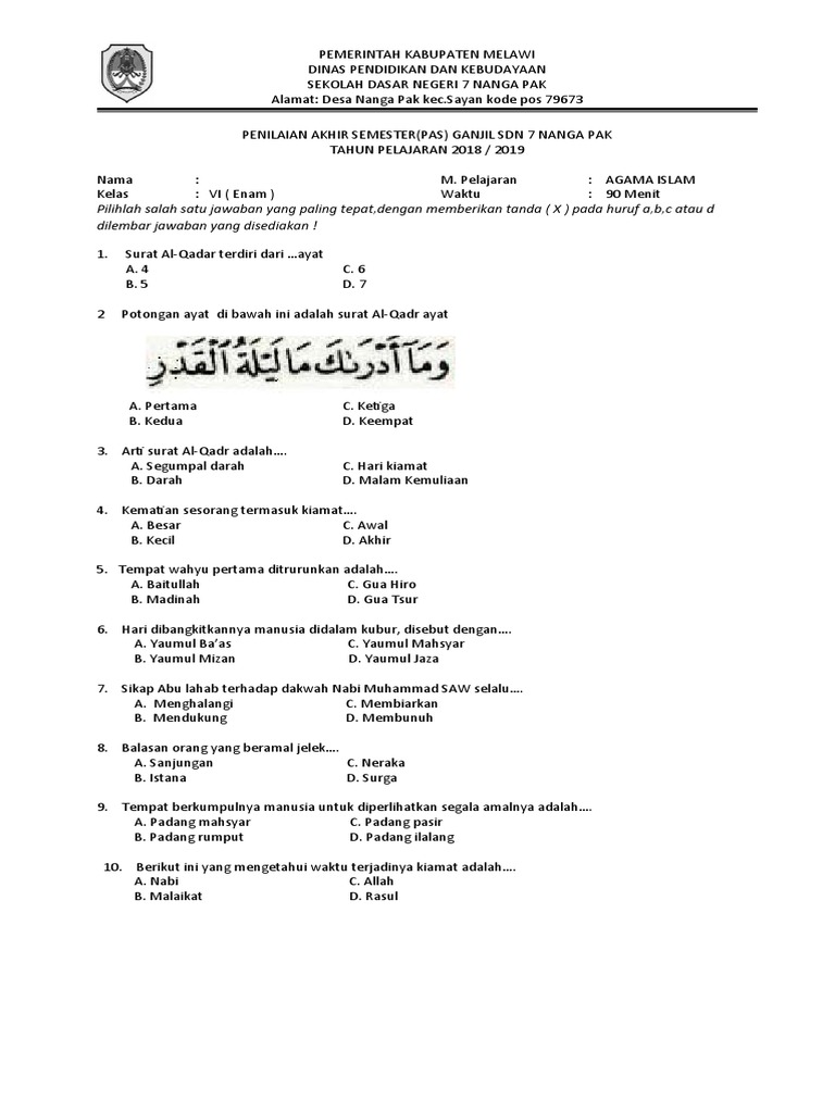 Pas KLS Vi 2018 | PDF