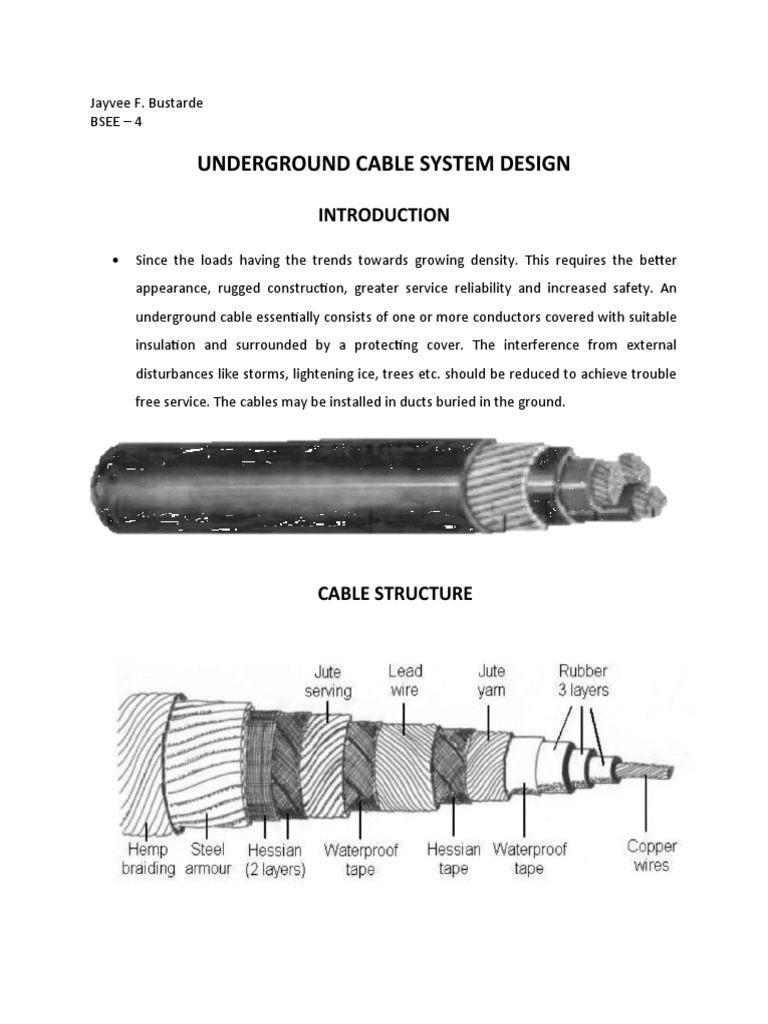 Underground Cable System Design: An Overview of Cable Structures ...