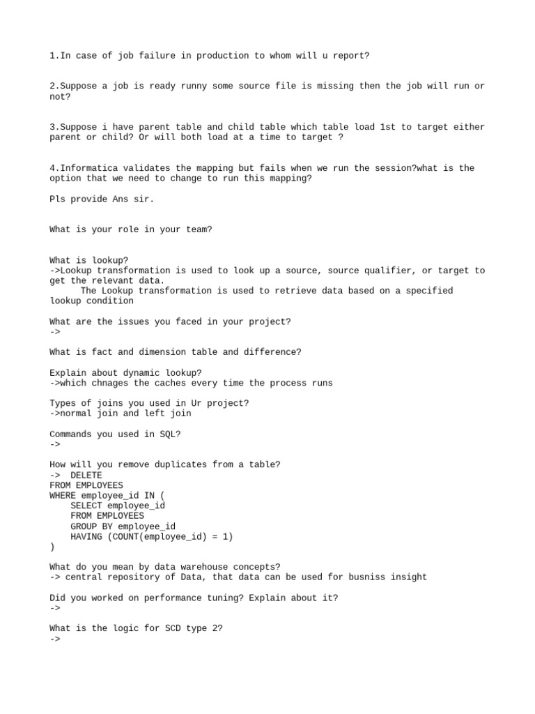 Interview Questions Pdf Database Index Databases