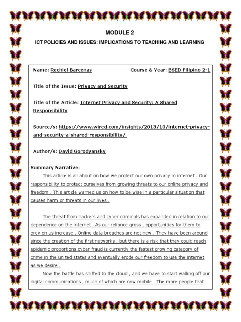 MODULE 2 Template | PDF | Privacy | Security