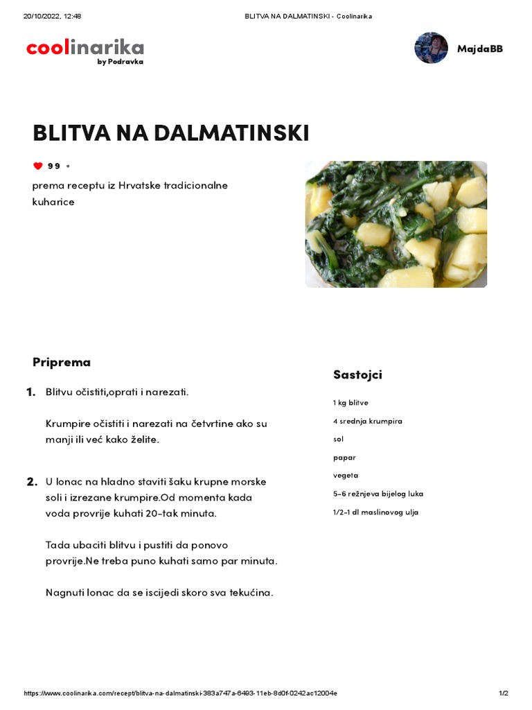 Blitva Na Dalmatinski | PDF