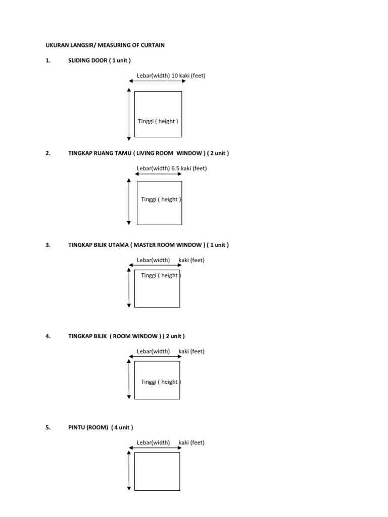 Ukuran Langsir | PDF