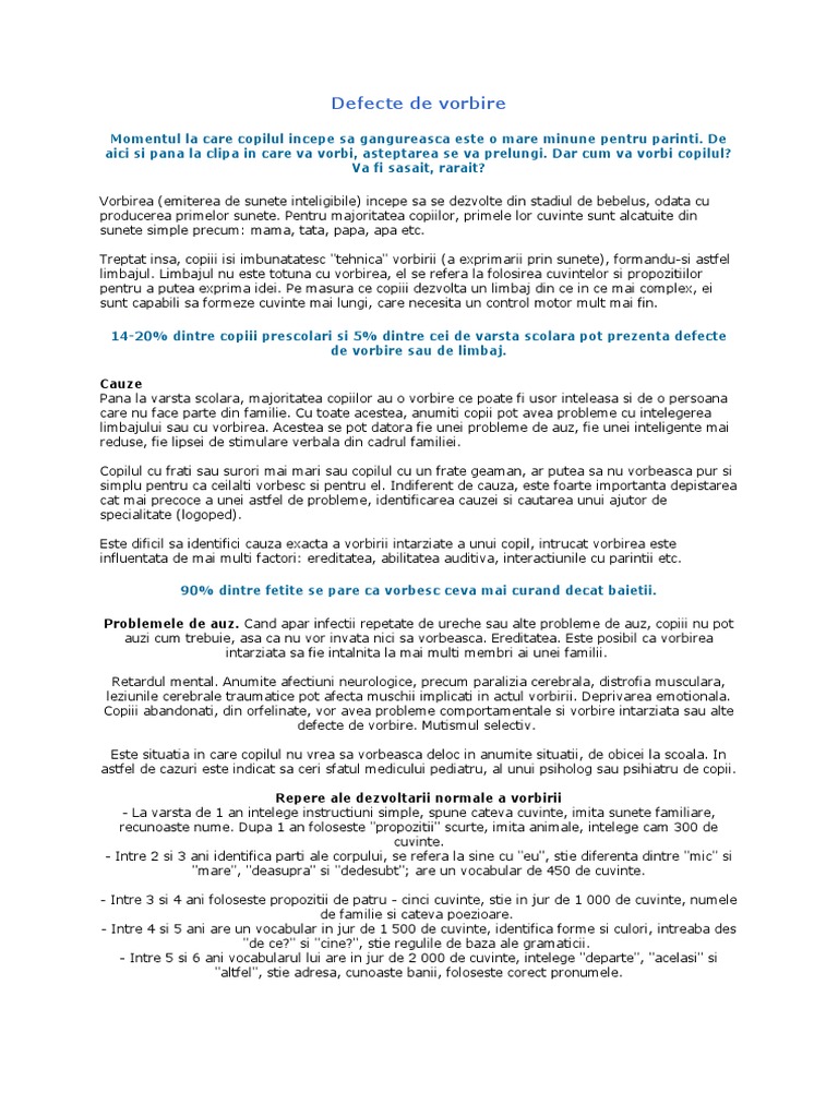Defecte de Vorbire | PDF