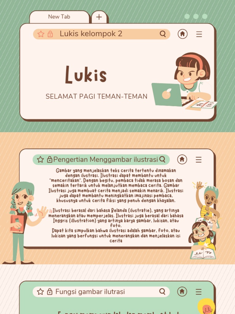 Pastel Illustration Computer UI English Class Education Presentation | PDF