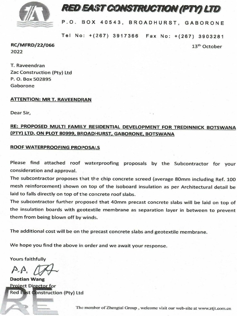 Roof Waterproofing Proposals | PDF