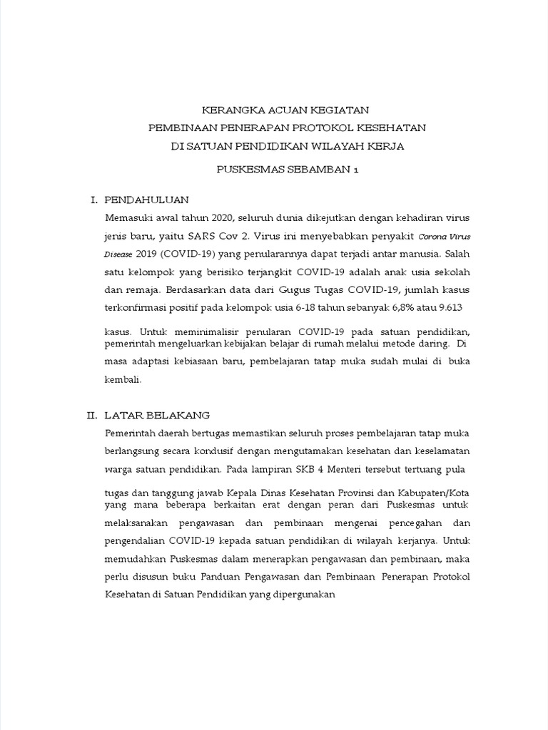 Panduan Protokol Kesehatan Pendidikan | PDF