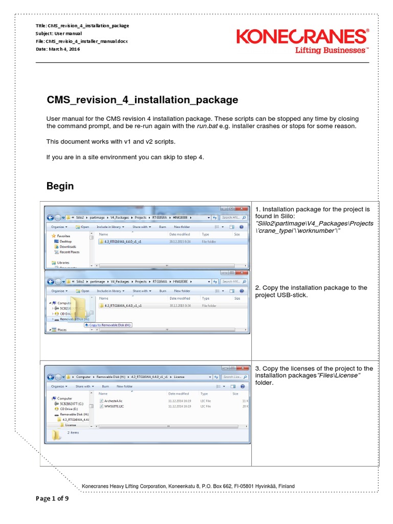CMS Installation Package Manual | PDF | Computer File | Command Line Interface