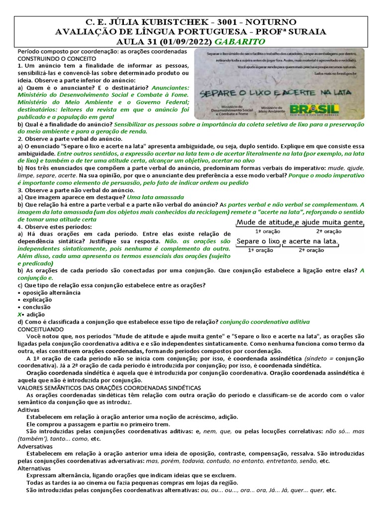 Aula 32 | PDF | Linguística | Sintaxe