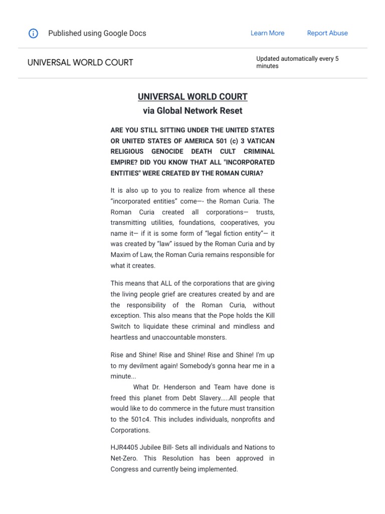 Universal World Court | PDF | Trust Law | Justice
