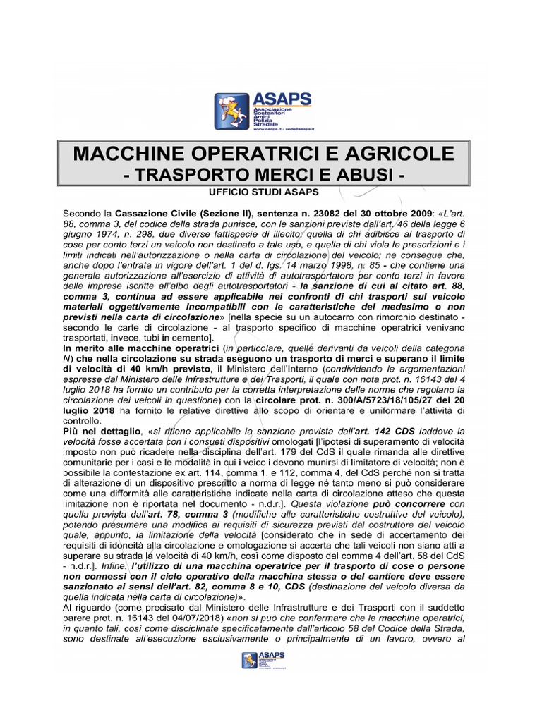 Macchine Operatrici e Agricole | PDF