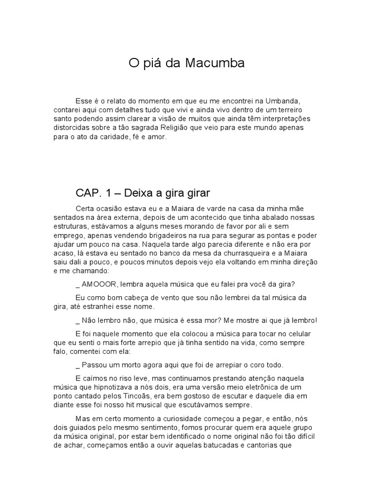 Livro A Vida de Macumbeiro | PDF | Amor