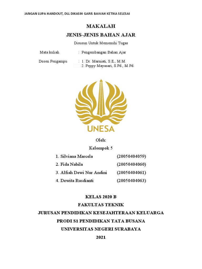 Jenis Jenis Bahan Ajar | PDF