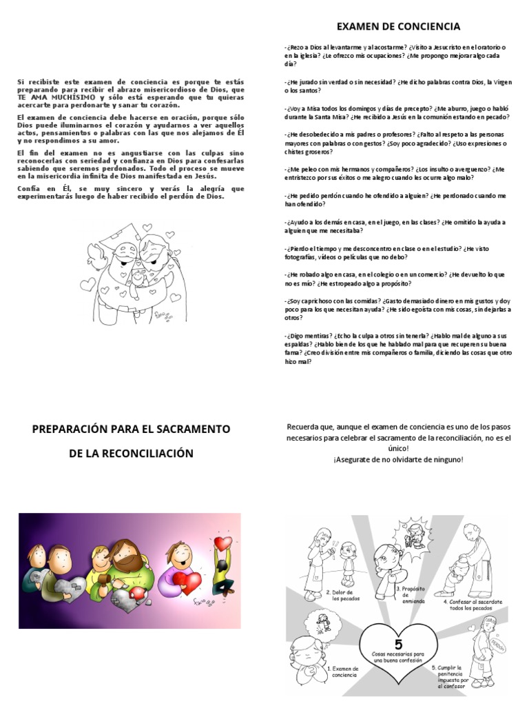 EXAMEN DE CONCIENCIA para Niños Primaria | PDF | Oración
