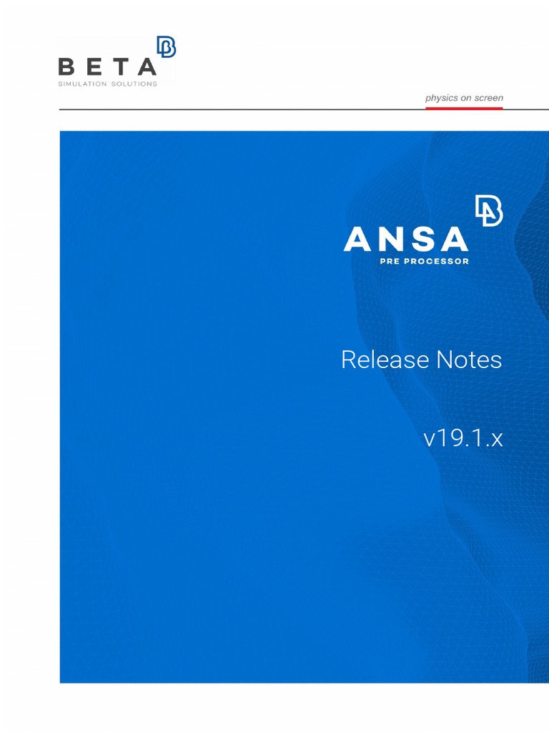 ANSA v19.1.0 Release Notes | PDF | Icon (Computing) | Shell (Computing)