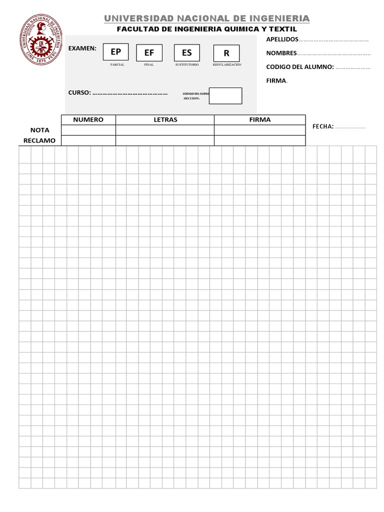 QU328B A Formato Examen | PDF