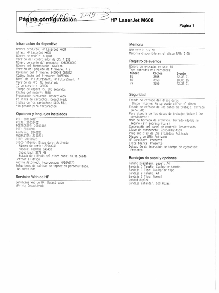 Reporte de Impresora | PDF