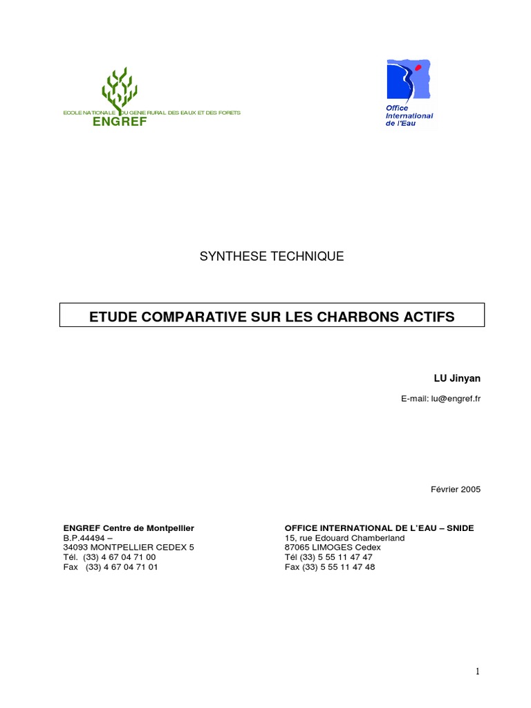Engref: Etude Comparative Sur Les Charbons Actifs | Descargar gratis ...