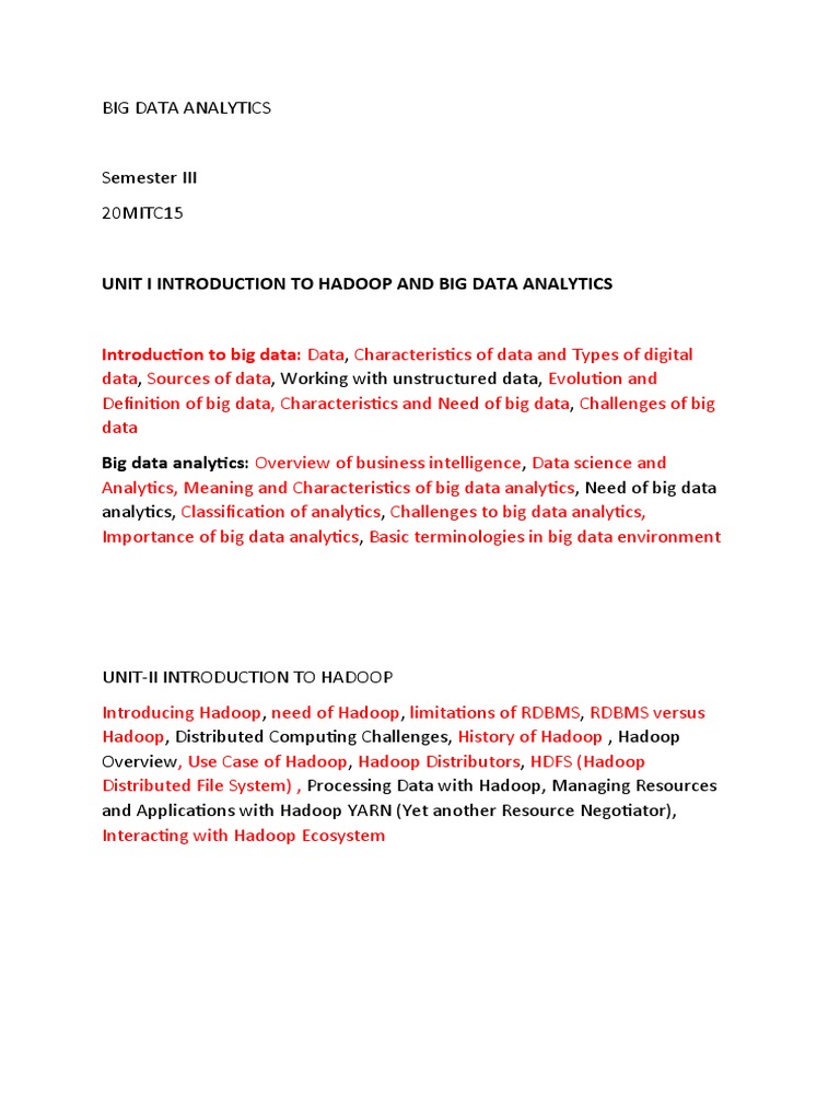 Big Data Analytics | Download Free PDF | Apache Hadoop | Big Data