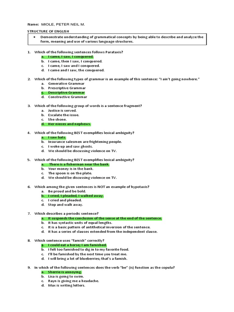 Structure of English | PDF | Verb | Adverb