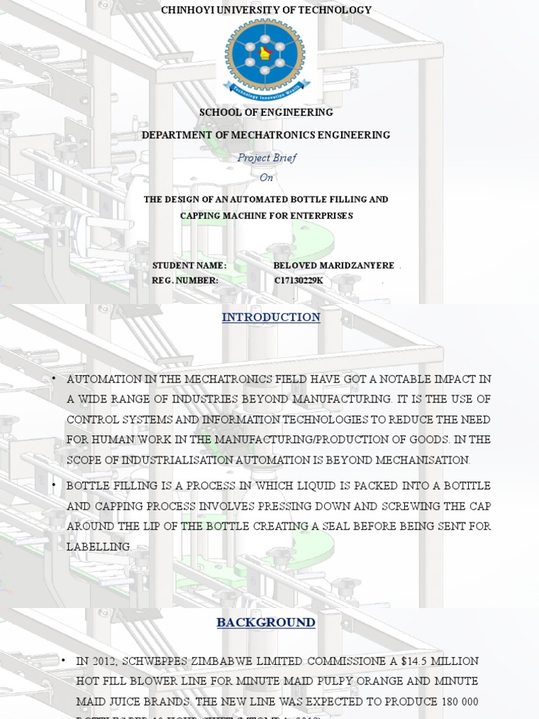 Automated Bottle Filling and Capping Machine Presentation by Beloved Maridzanyere | PDF ...