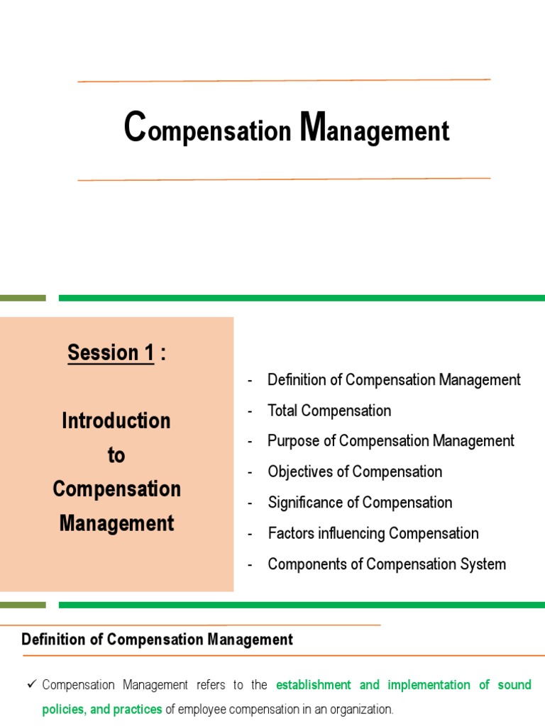 Compensation Management - Session 1 | PDF | Compensation And Benefits ...