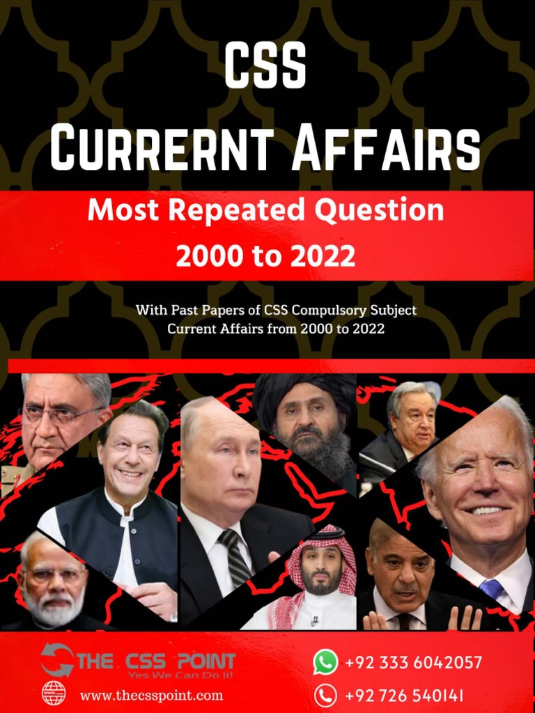 Most Repeated Questions Current Affairs - 2000 To 2022 Updated | Download Free PDF | Pakistan ...