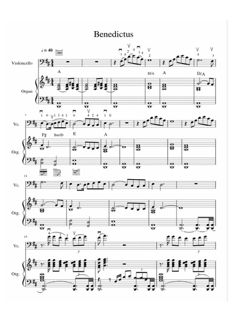 Benedictus Jenkins Con Cello | PDF