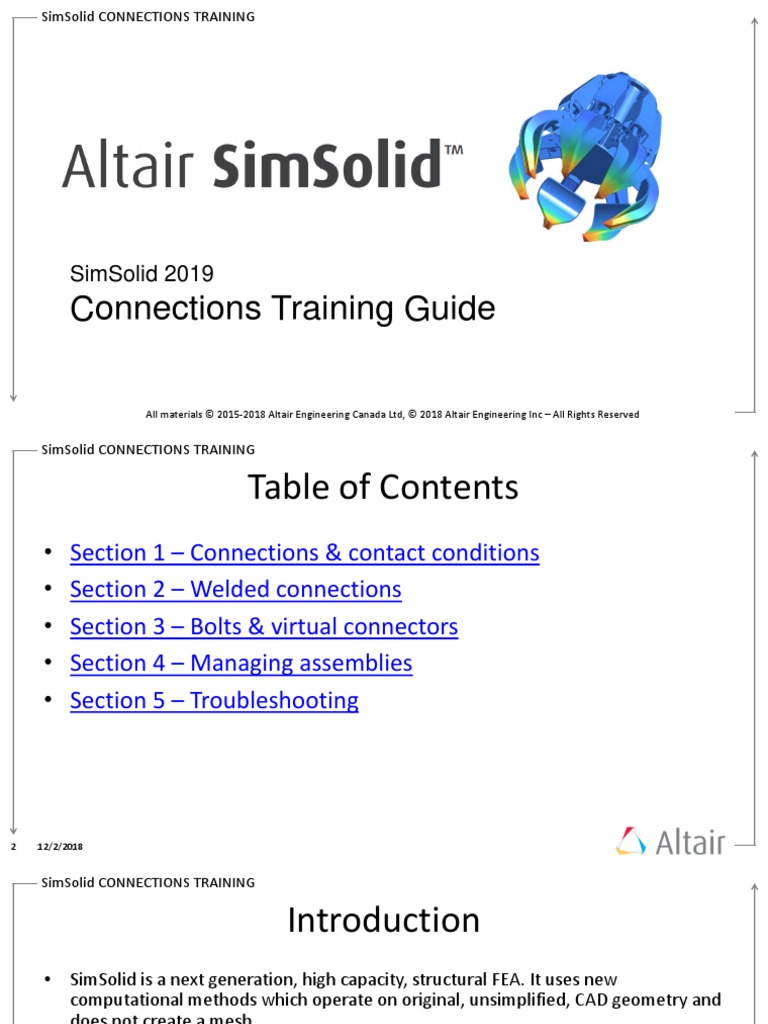 SIMSOLID ConnectionsTrainingGuide | PDF
