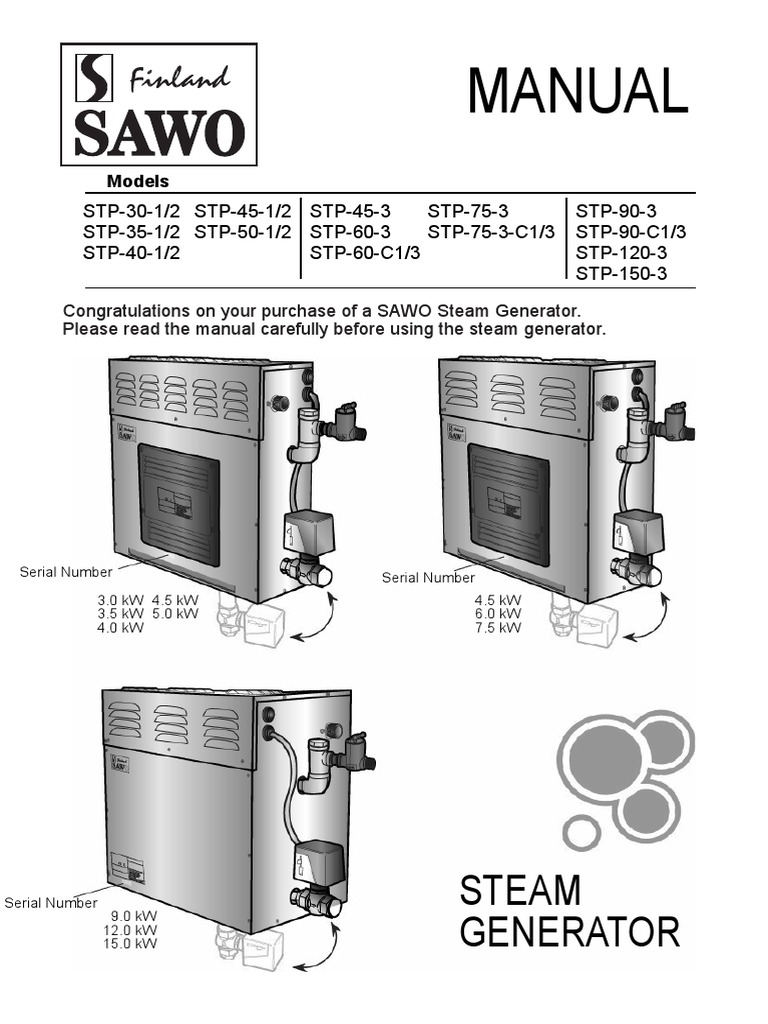 SAWO Steam-Generator | PDF | Plumbing | Valve
