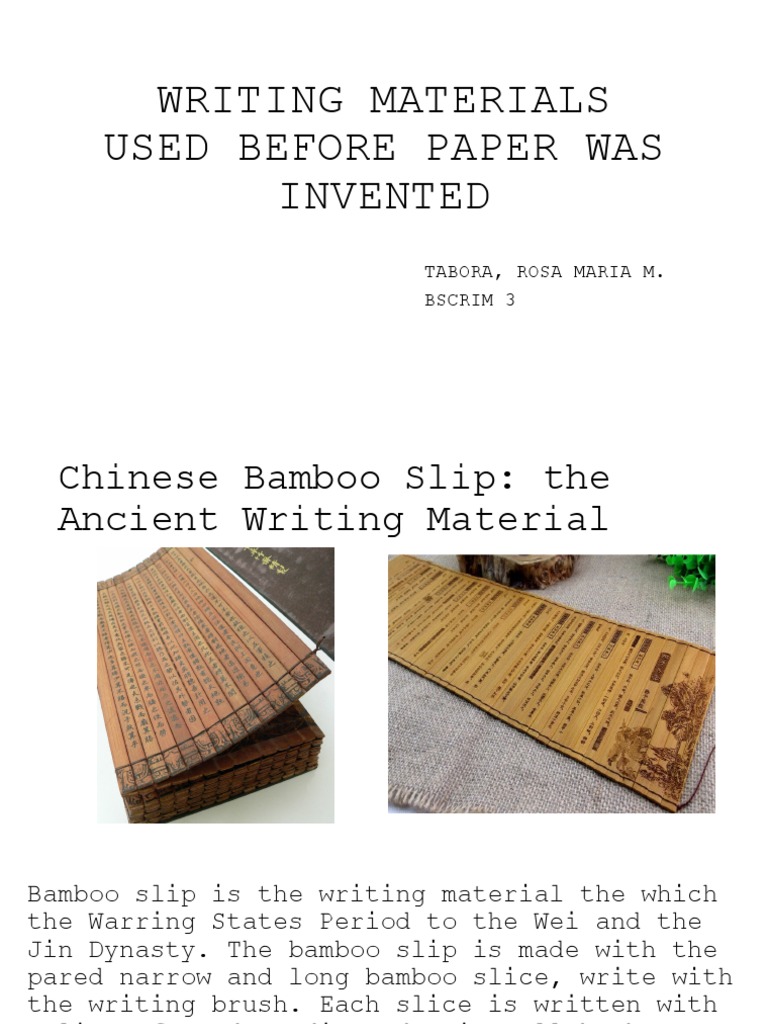 Ancient Writing Materials Before Paper | PDF | Papyrus | Bamboo