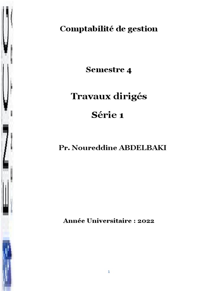 Comptabilité de Gestion S4 TD | PDF | Business | Comptabilité