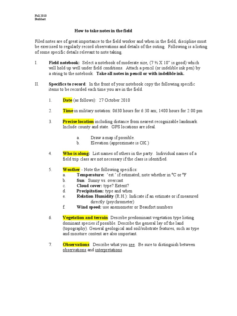 2010 Field Notes | PDF | Meteorology | Applied And Interdisciplinary ...