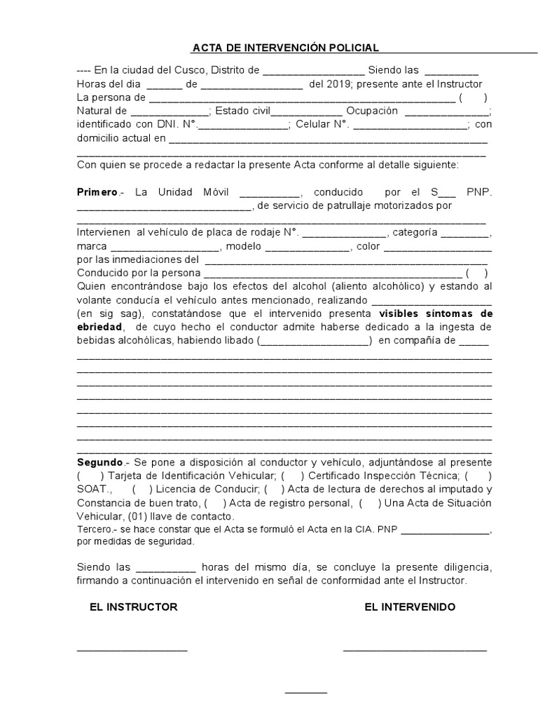 Modelos de Actas 2019 | PDF