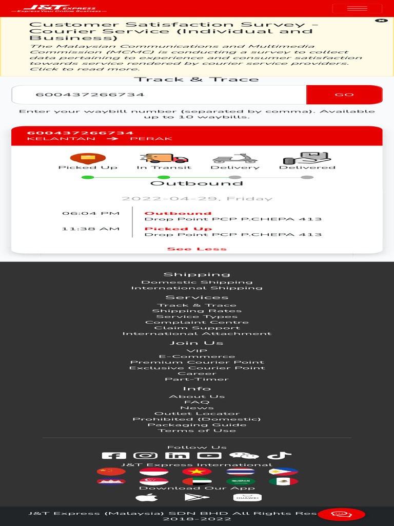 Track Your Parcel With J&T Parcel Delivery Services J&T Express ...