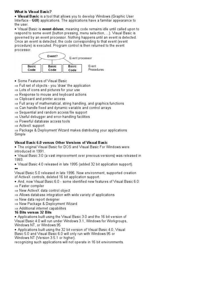 What Is Visual Basic | PDF | Basic | Graphical User Interfaces