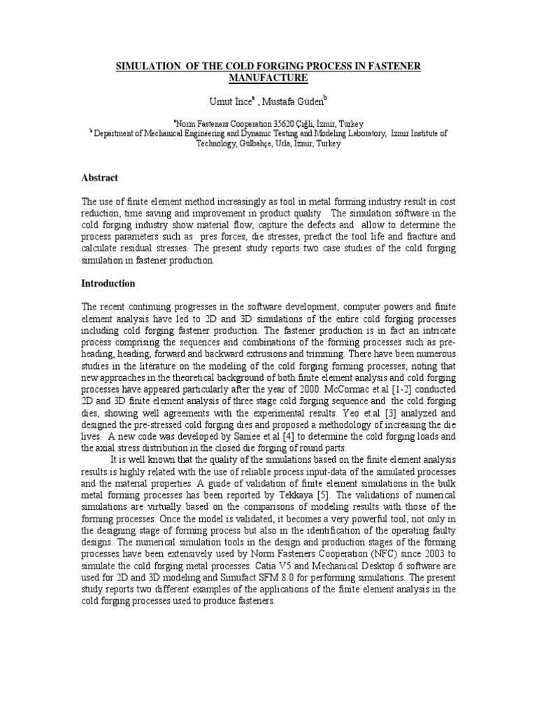 Simufact-A-Fastener Manufacture-Simulation of The Cold Forging Process ...
