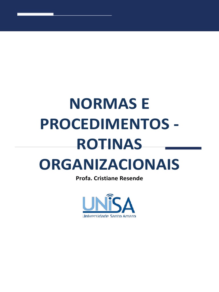 Normas e Procedimentos | Download grátis PDF | Gestão de recursos ...