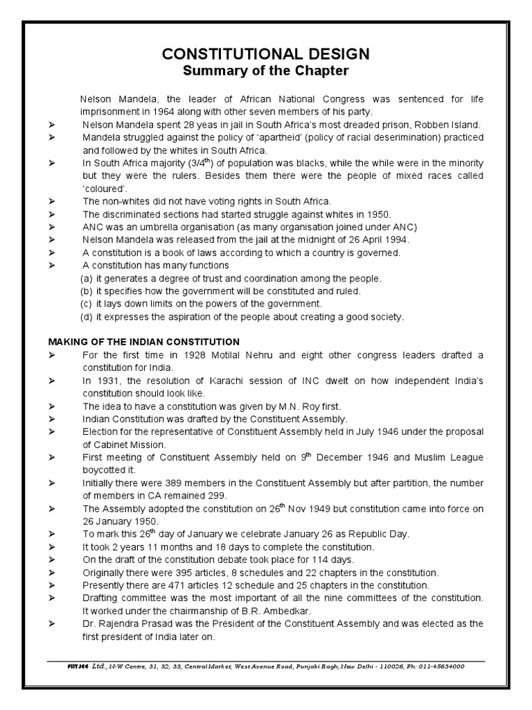 Constitution Design-Chapter | PDF | Nelson Mandela | African National ...