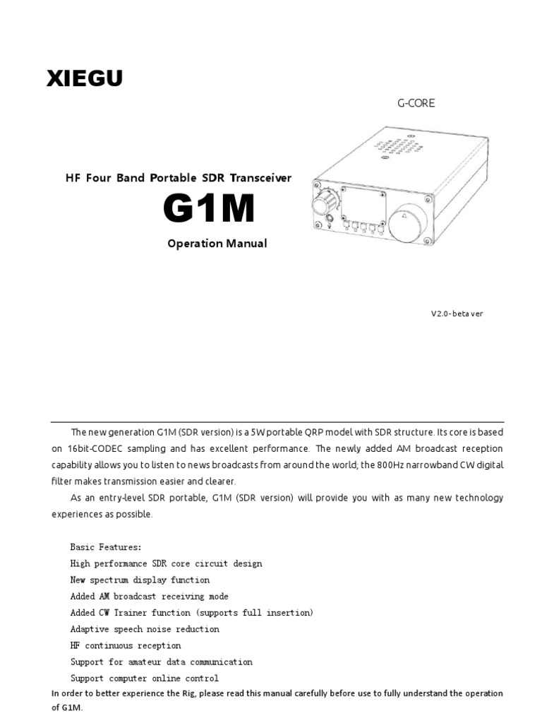 G1M (SDR) 2.0 en | PDF | Power Supply | Software Defined Radio